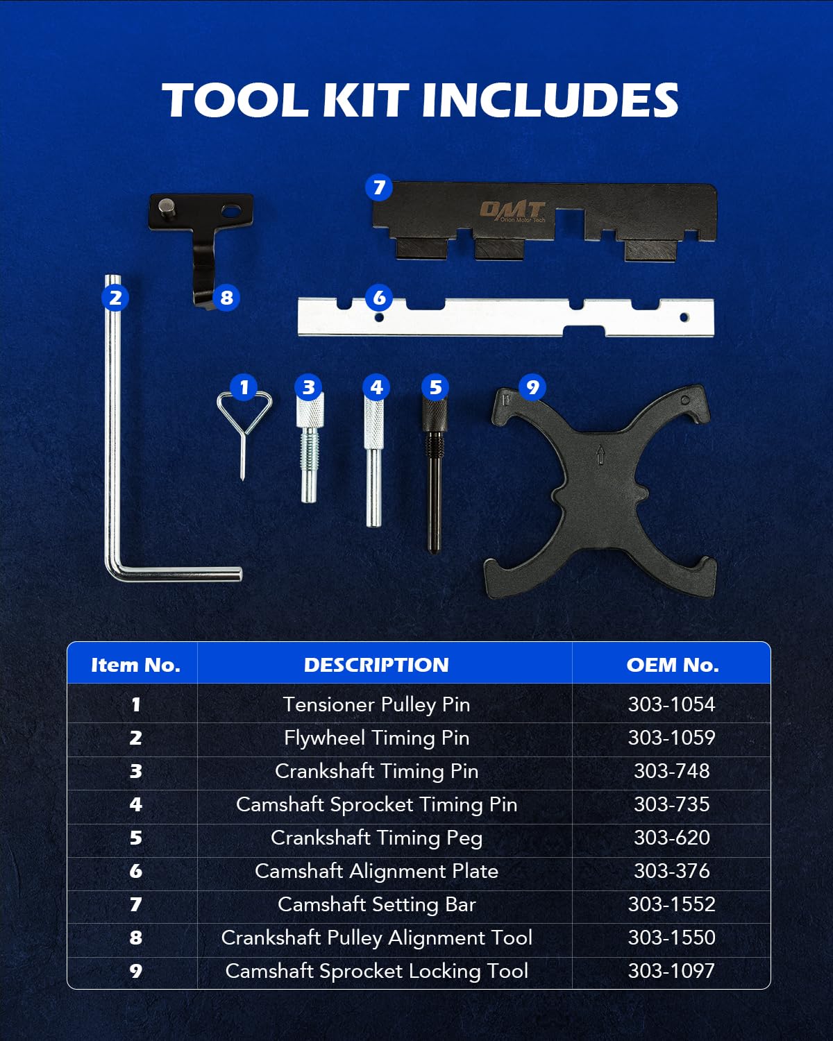 Orion Motor Tech Engine Timing Tool Kit, Crankshaft and Camshaft Timing Belt Locking Alignment Tool Set Compatible with Ford Focus Escape Transit Volvo S60 S80 V60 V70 More for 1.5L 1.6L VCT Engines
