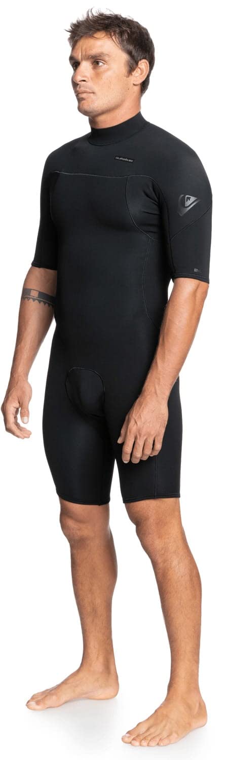 Quiksilver Mens 2/2 Sessions Short Sleeve Back Zip Springsuit - Black | Medium