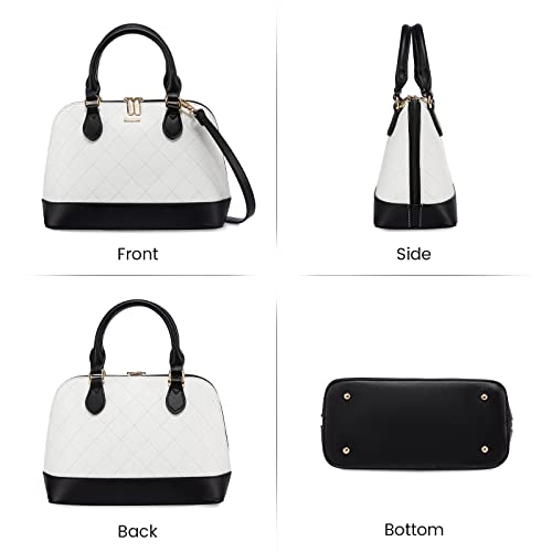 LOVEVOOK Small Purse Crossbody Bags for Women Quilted-White/Black