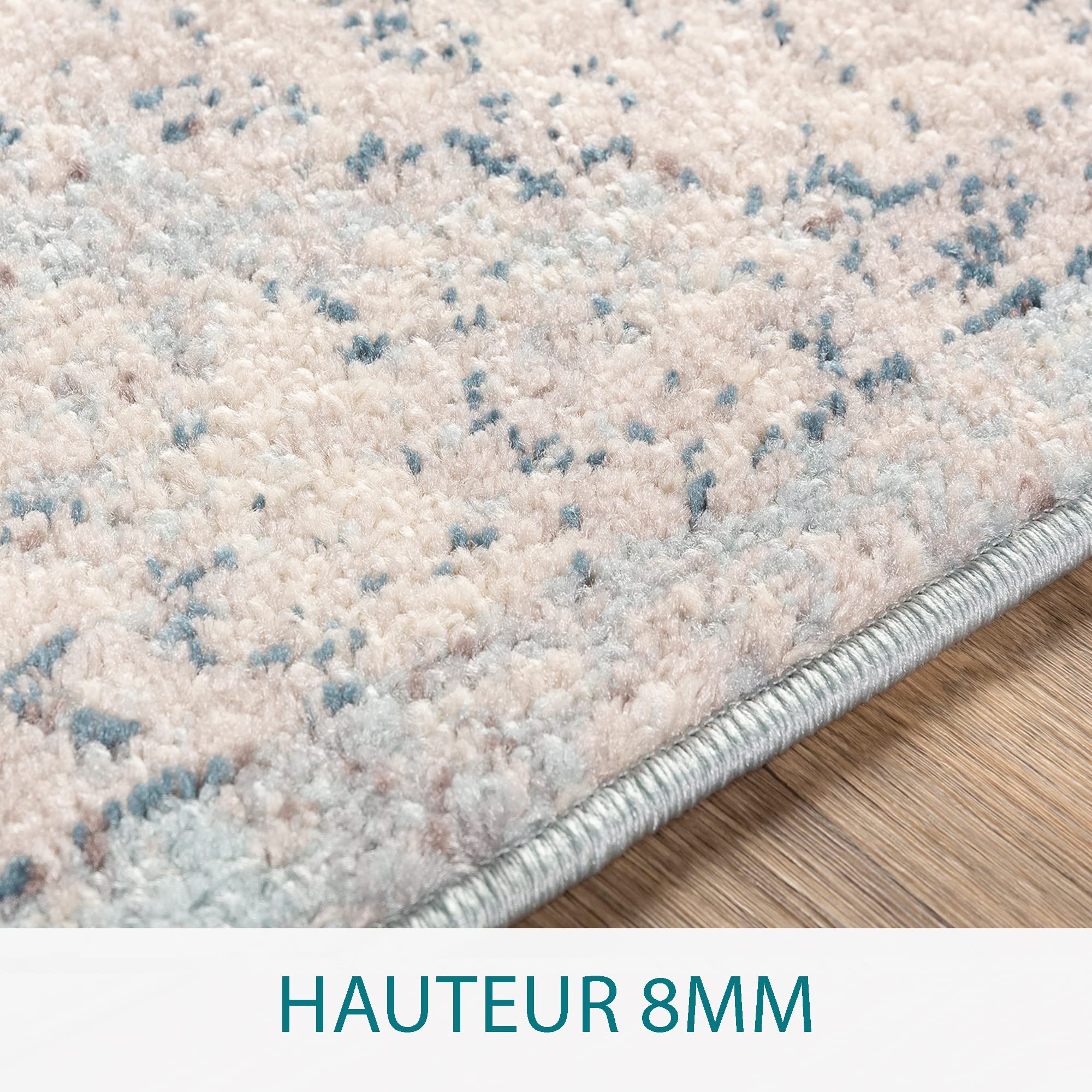Livabliss Eydis Area Rug, 6 ft 7 in x 9 ft, Pale Blue