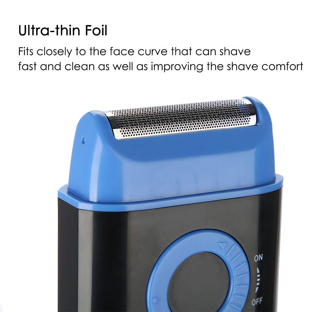 Men's Shaver, Electric Shaver Dry Battery, Electric Beard Reciprocating, Shaver Black/Blue/Red, Best Men(Blue)