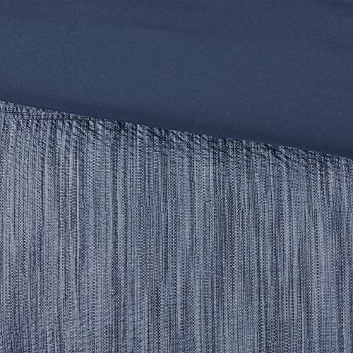 Madison Park Walter Comforter-Luxe Seersucker Print Design All Season Down Alternative Bedding, Matching Shams, Bedskirt, Decorative Pillows, California King (104 in x 92 in), Navy