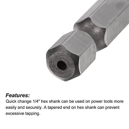 uxcell Combination Drill and Tap Bit, 1/4" Hex Shank M4 x 0.7 Metric TiAlN Coated M35 Cobalt High Speed Steel Spiral Flute Drilling Tapping Tool 2pcs