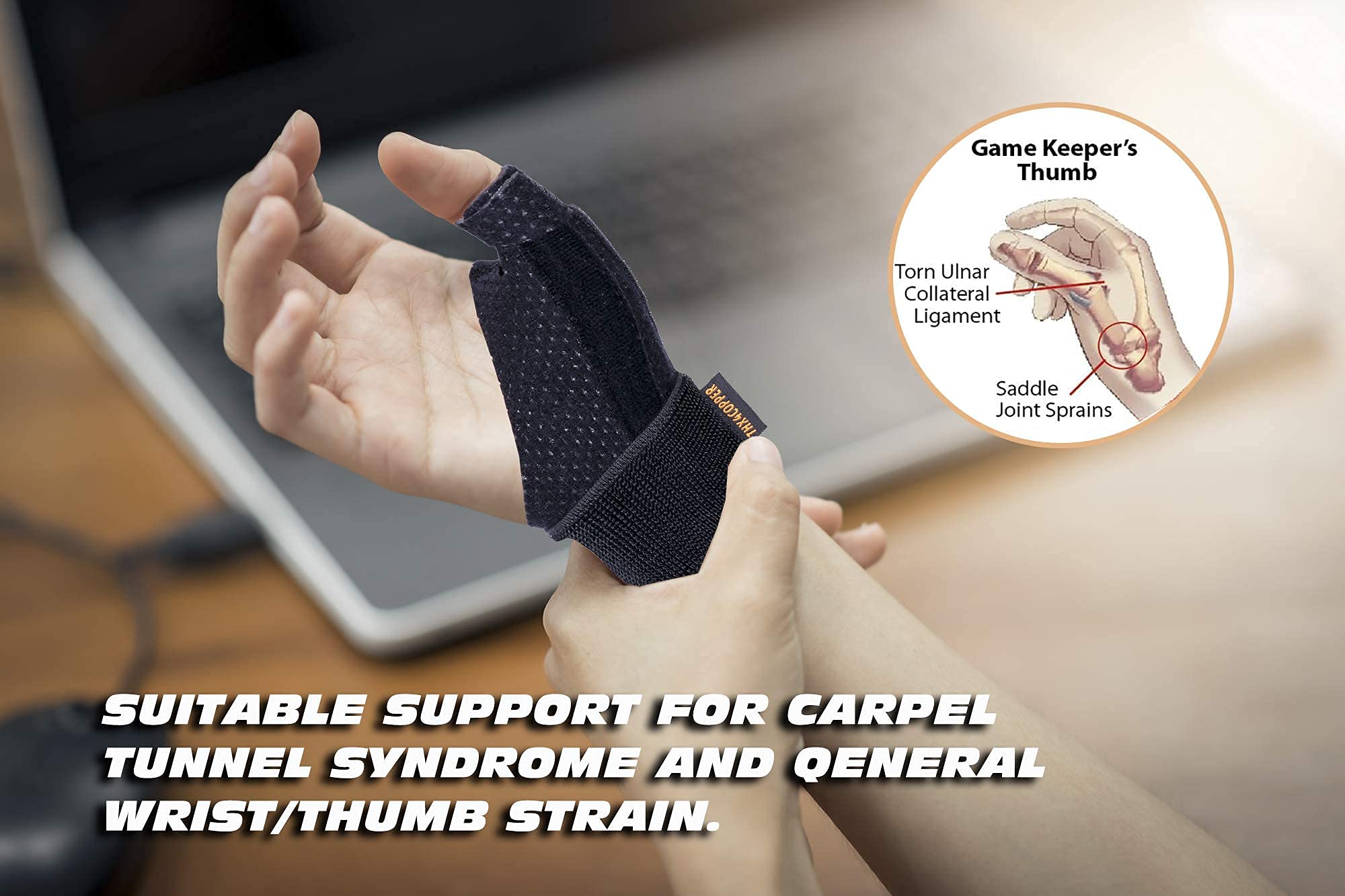 THX4COPPER Reversible Thumb & Wrist Stabilizer Splint for BlackBerry Thumb,Trigger Finger, Pain Relief, Arthritis,Tendonitis, Sprained, Carpal Tunnel, Stable,S-M,Single