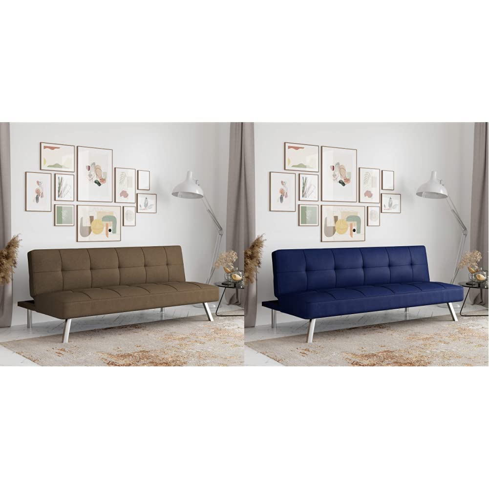 Serta Rane Futon, 66.1" W x 33.1" D x 29.5" H, Java & Rane Futon, 66.1" W x 33.1" D x 29.5" H, Navy Blue