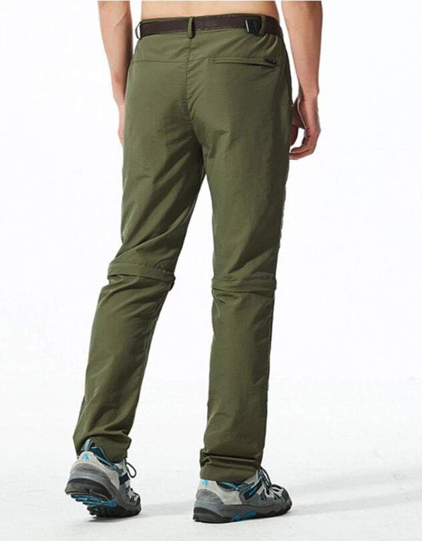Men's Water-Repellent Quick Dry Convertible Pants Army Green Asian 3XL