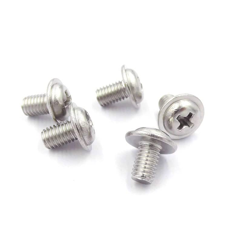 VizGiz 100 Pack M3x5mm Screw Caddy Hard Drive Screws 3mmx5mm with Washer PSU PWM Mounting Flat Phillips Head for 2.5 3.5 inch HDD SDD Holder Laptop Computer Floppy DVD ROM Bay Motherboard PC Chassis