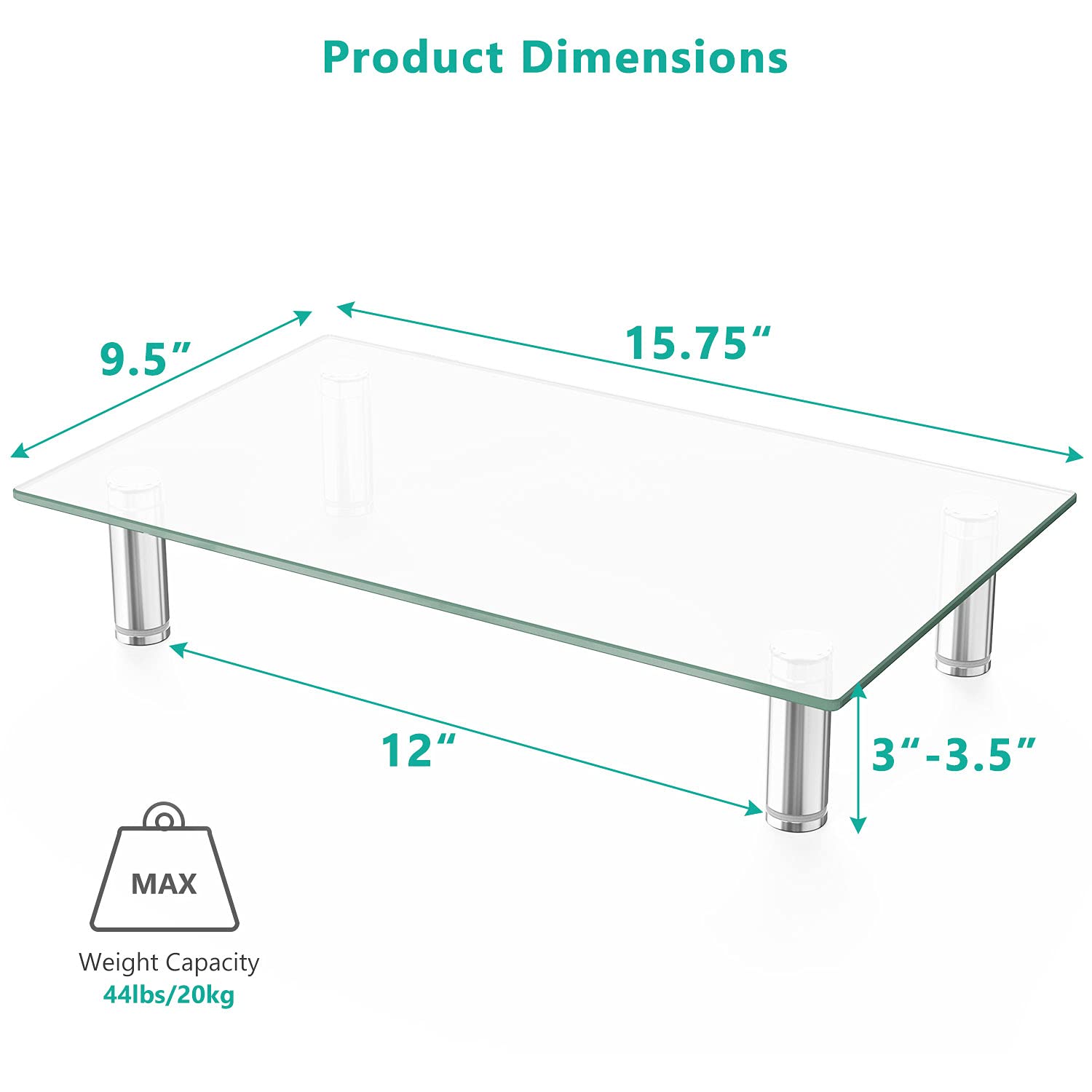 WALI Bundle – 2 Items: Tempered Glass Monitor Riser 2 Pack and Tempered Glass Monitor Riser 1 Pack