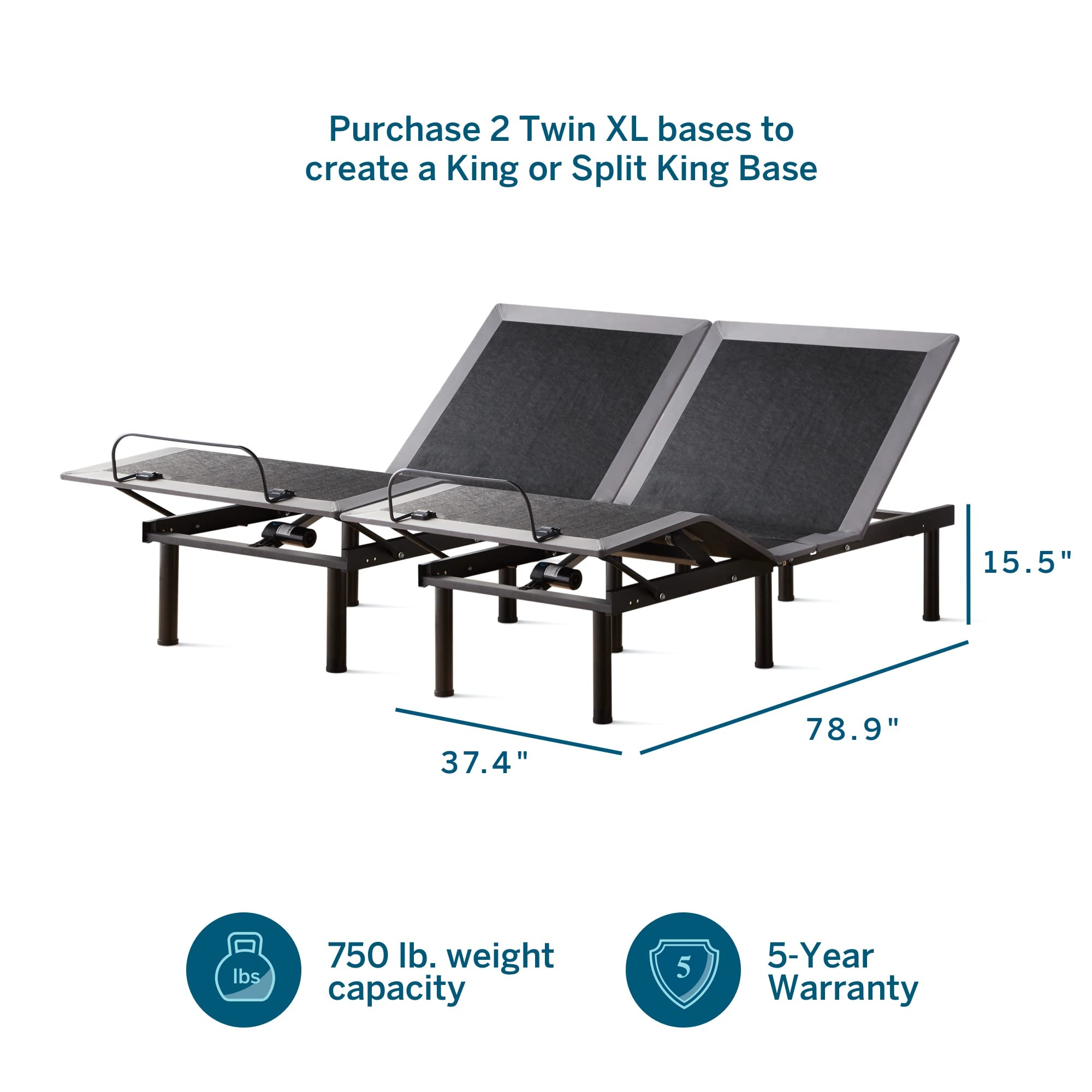 LUCID 8 Inch Twin XL-Mattress and L150 Adjustable Bed Base β Plush Gel Memory Foam-Mattress β Bamboo Charcoal β CertiPUR-US Certified β Easy Assembly