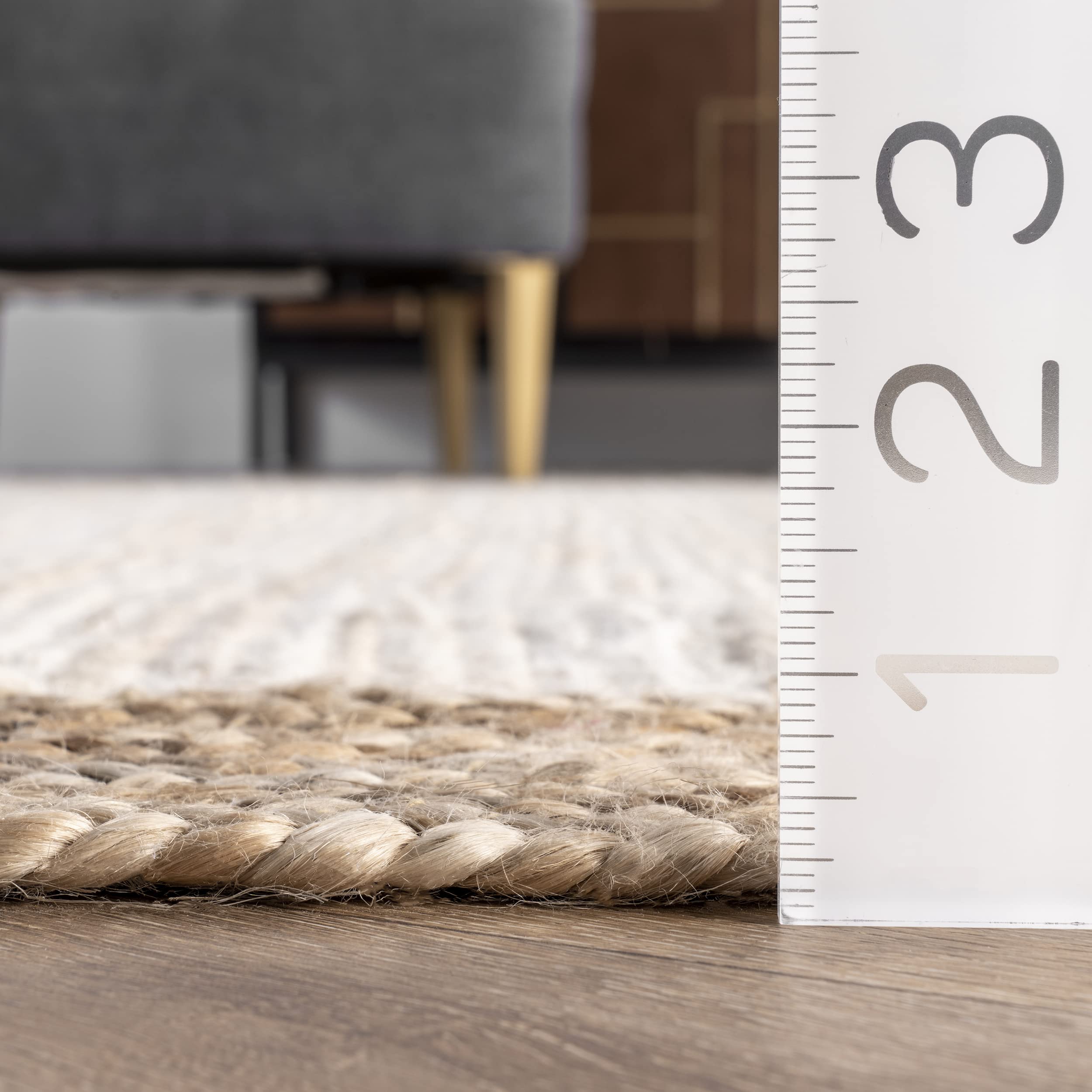 nuLOOM Eleonora Hand Woven Jute Runner Rug , 2' 6" x 10', White, Rectangular