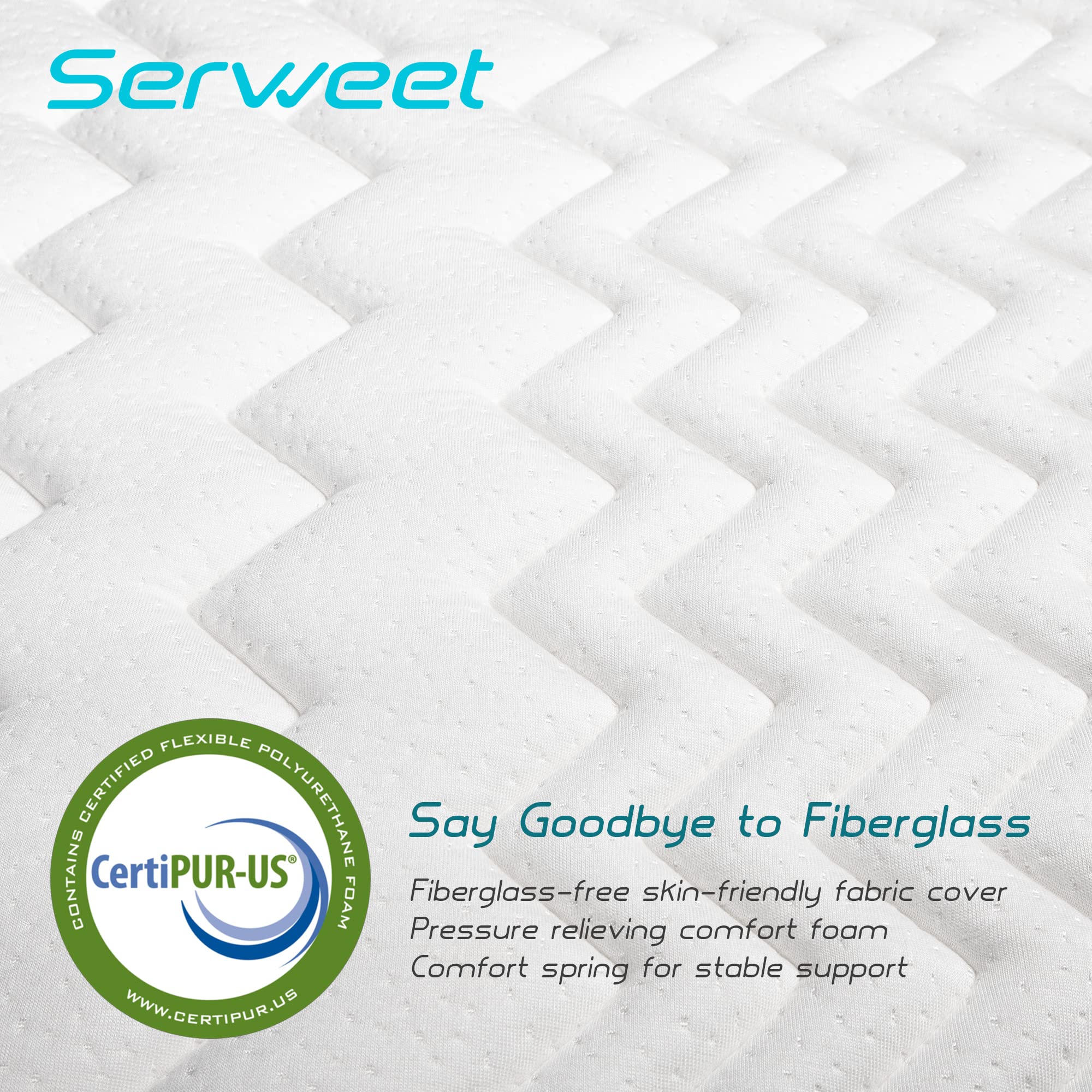 Serweet 10 Inch Bamboo Charcoal Memory Foam Hybrid Queen Mattress - 7-Zone Pocket Innersprings for Motion Isolation -Heavier Coils for Durable Support -Medium Firm -Made in Century-Old Factory