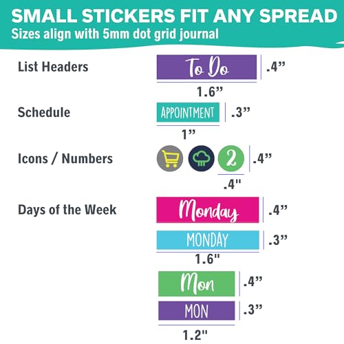 Practical Planner Stickers - Value Pack 48 Sheets, 6 Months of Aesthetic Agenda Stickers for Weekly Planner, Bullet Dot Journal - Planning, Goals, Fitness, Habit Tracking, Days