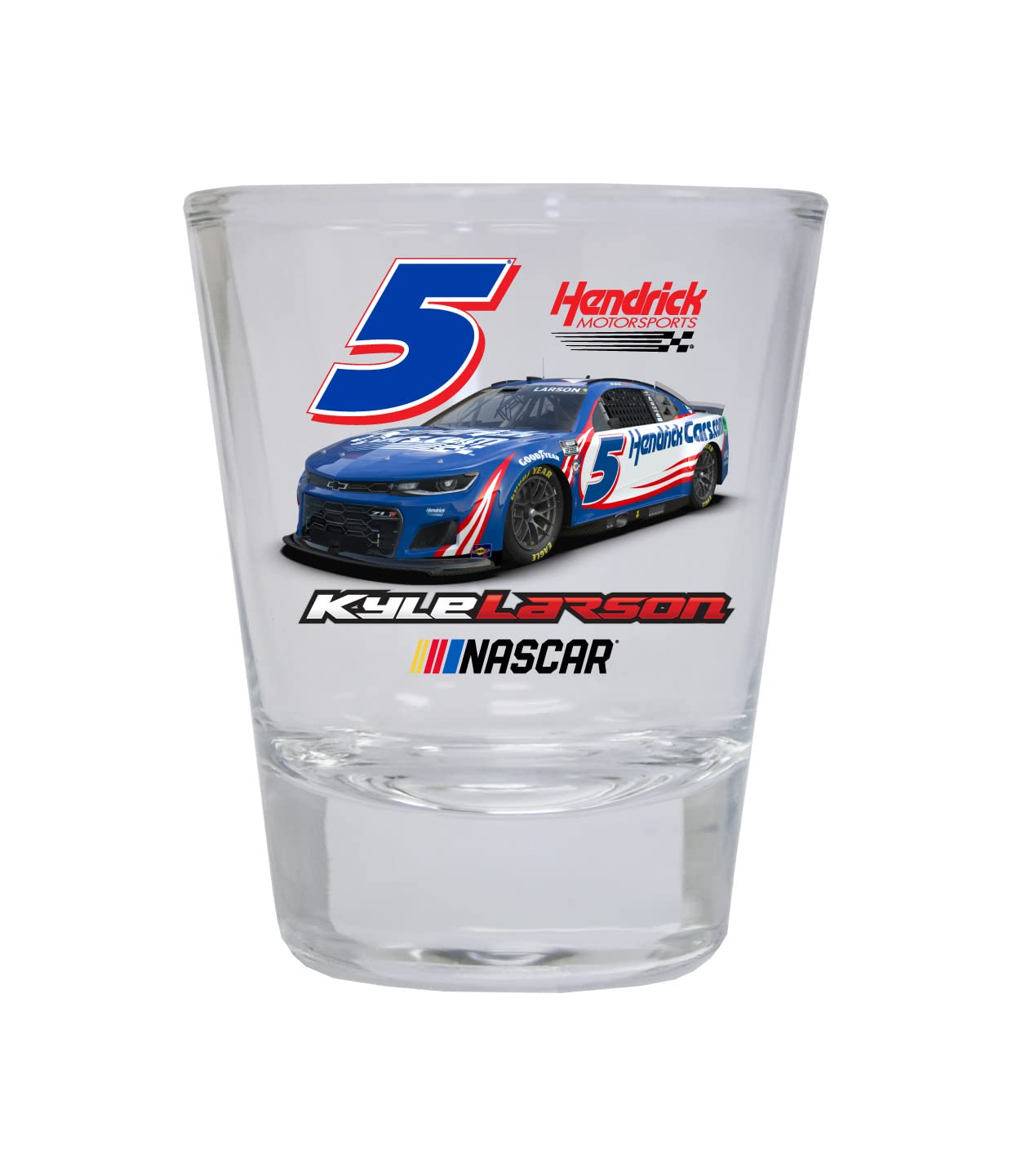 R and R Imports #5 Kyle Larson NASCAR Officially Licensed Round Shot Glass