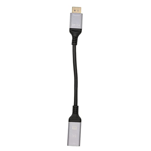 Video Adapter Cord, DisplayPort To HD Multimedia Interface Cable Distortion Free Small 48Gbps Support HDR 3D 8K Male To Female for PC for TV