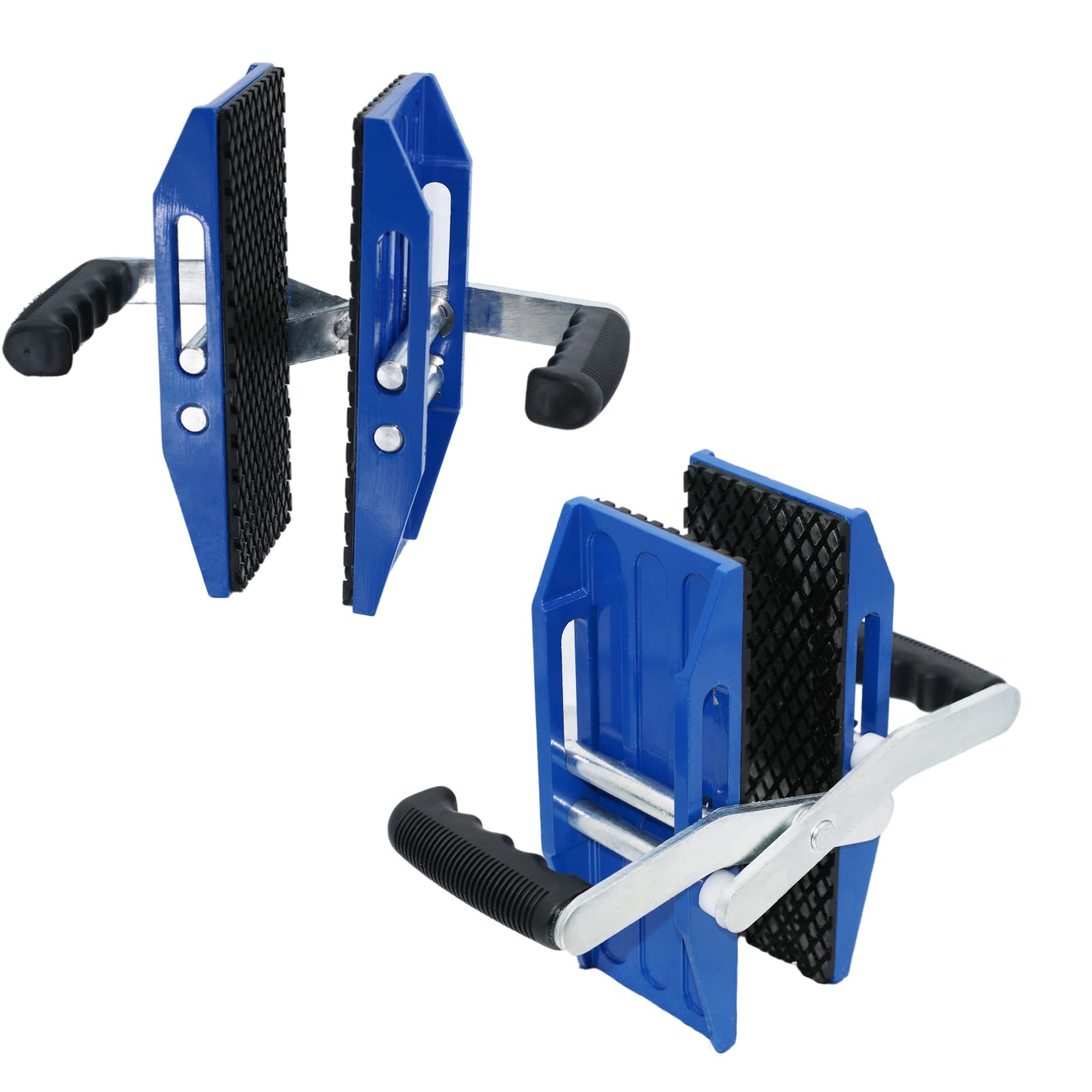 TIEKJOT 2 Pack Granite Carrying Clamps Double Handed Stone Carry Clamp Heavy Duty with Rubber-lined(0-2.36in) 660lbs Lifting Tools Panel Carriers for Glass Quartz Slabs Mable
