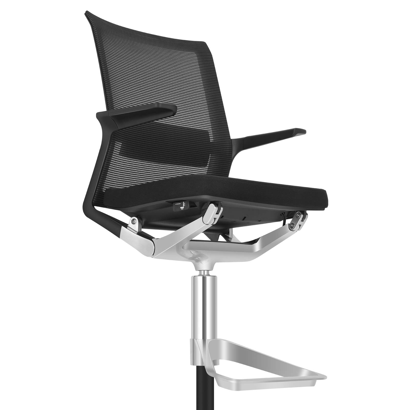 MOOJIRS Ergonomic Drafting Chair | with Adjustable Seat Height and Foot Rest | Breathable Mesh Fabric | All Aluminum Alloy Base with Multi-Direction Casters | for Standing Desk