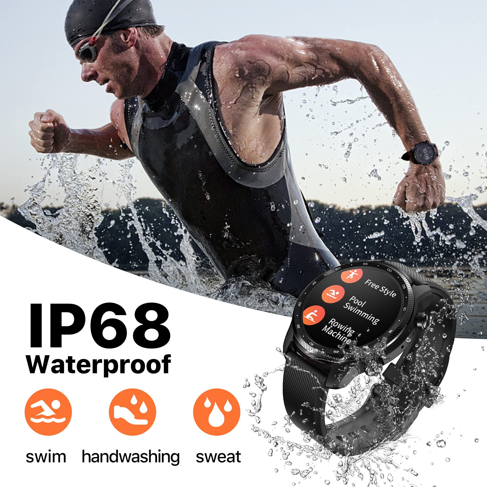 Ticwatch Pro 3 Ultra GPS Smartwatch Plus TicPods 2 Pro Plus Ice True Wireless Earbuds Bluetooth 5.0 Wear OS Smart Watch for Men Blood Oxygen IHB AFib Detection Fatigue Assessment NFC Mic Speaker