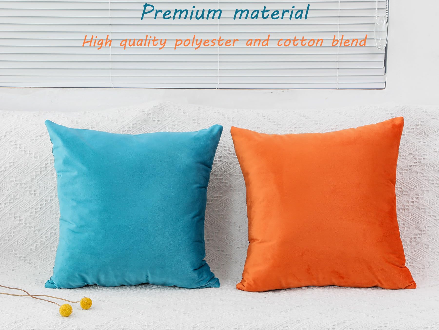 Mercijzyasang 4PCS Velvet Throw Pillow Covers 18x18 Decorative Solid Velvet Soft Square Pillow Cover Couch Pillow Case Pillowcase for Sofa Patio Cushions Living Room Bed Bedding, Orange mix4