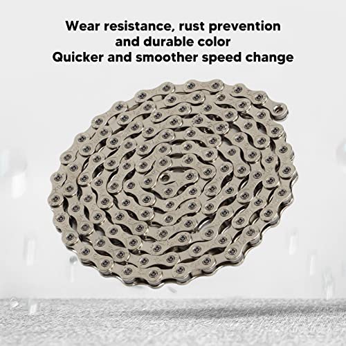 Sports Chain, Variable Speed Chain Stainless Steel Flexible 9 Speed with Buckles for Road Cycling