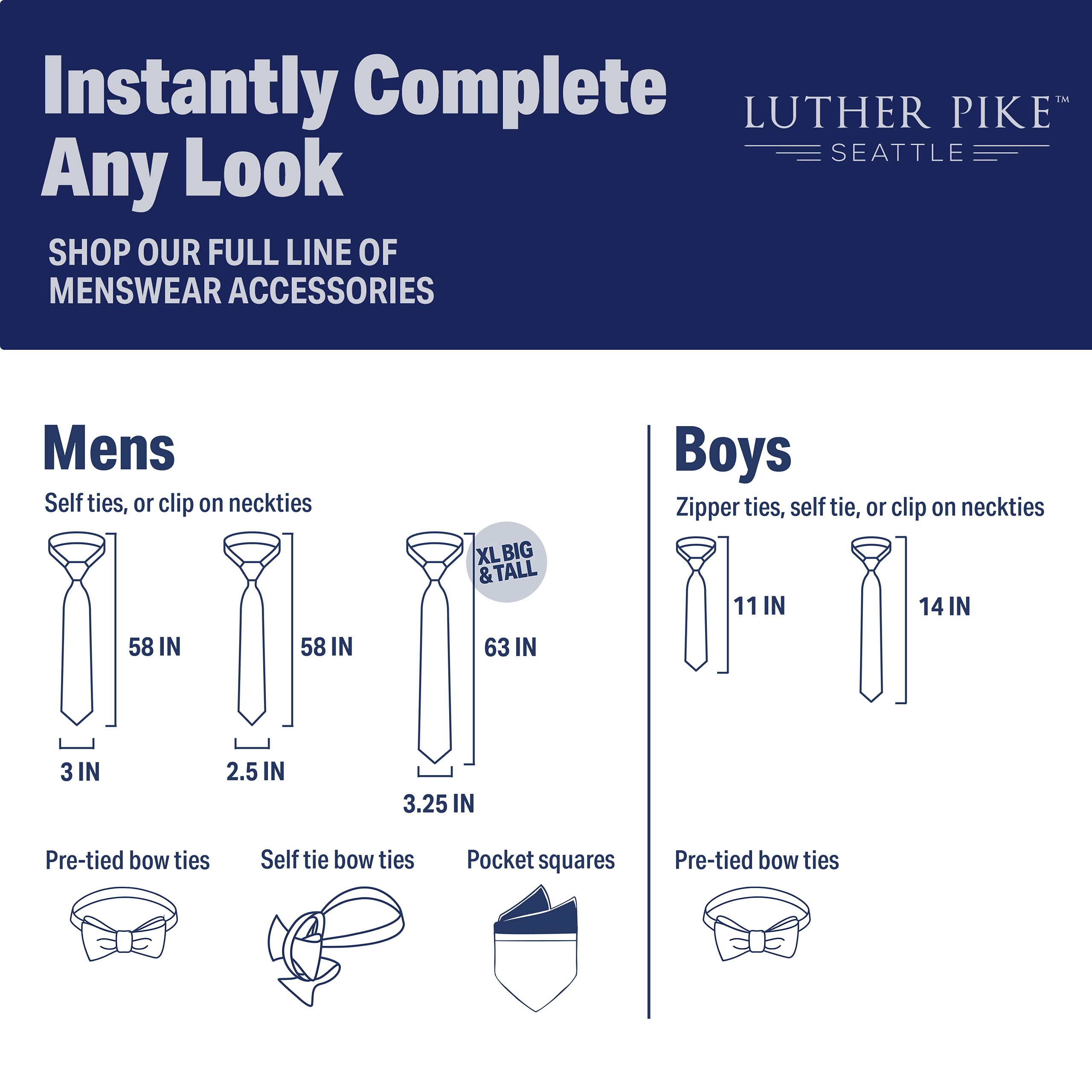 LUTHER PIKE SEATTLE Handmade Ties For Men: Woven Tie Mens Ties: Standard & Thin Mens ties, Solid Color & Dots Neckties