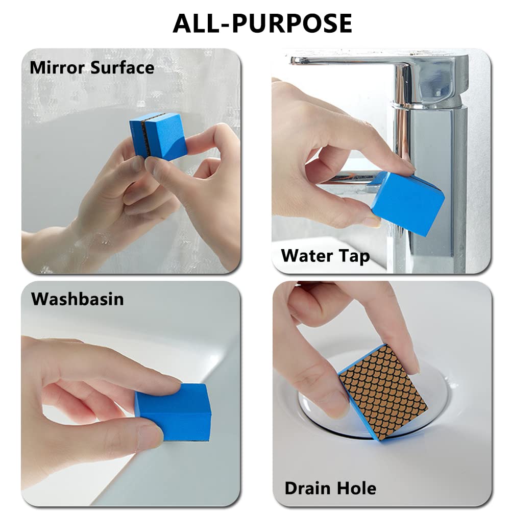 Magic Eraser Sponge for Cleaning Mirror Glass Metal Water Stains,Diamond Mr Clean Magic Erasers for Bathroom Kitchen Dishes Metal Faucets Tub(2 Pack)
