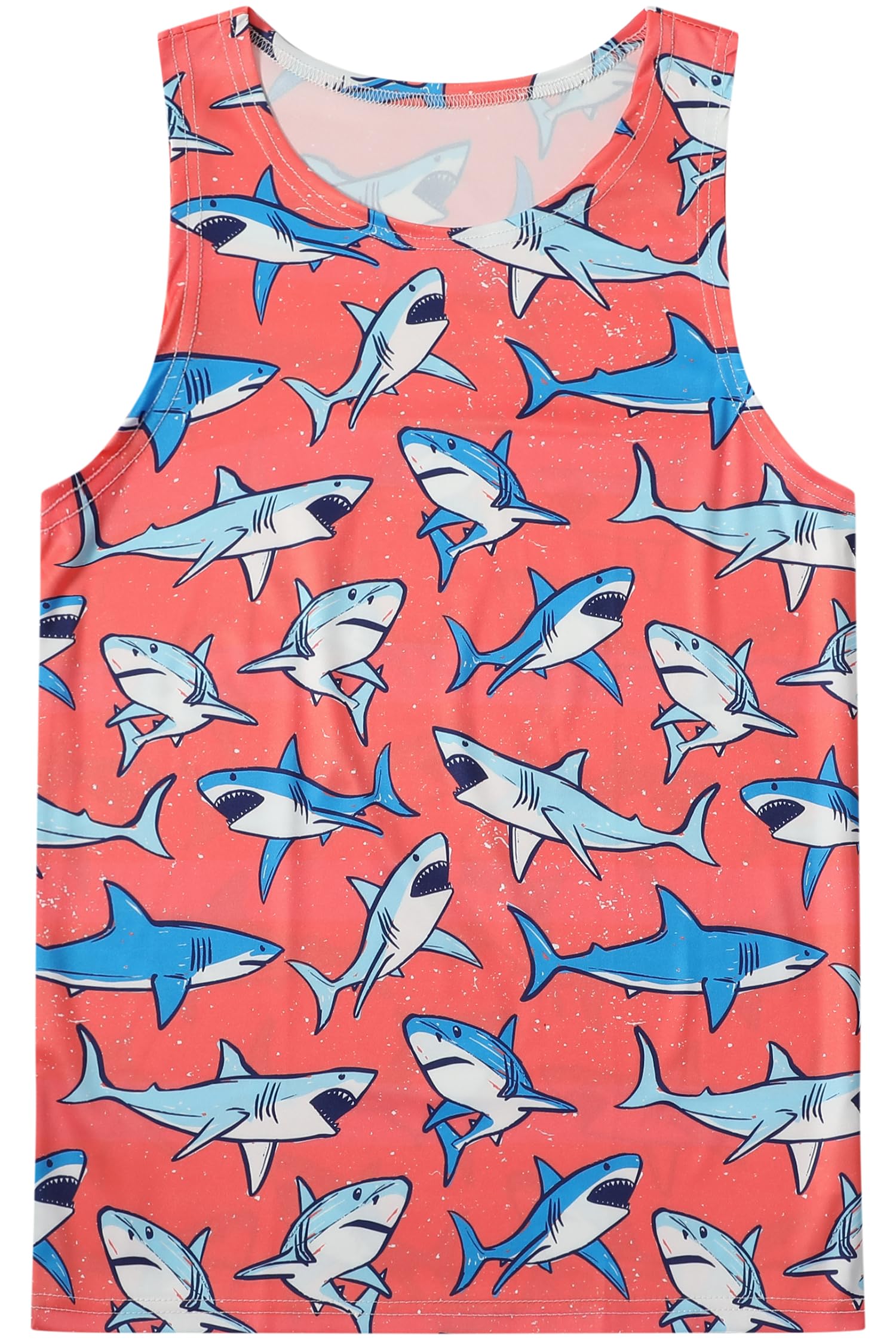 Mens Tank Tops Funny Graphic Tank Tops for Men 3D Printed Cool Summer Beach Sleeveless Mens Shark Tank Top Undershirt
