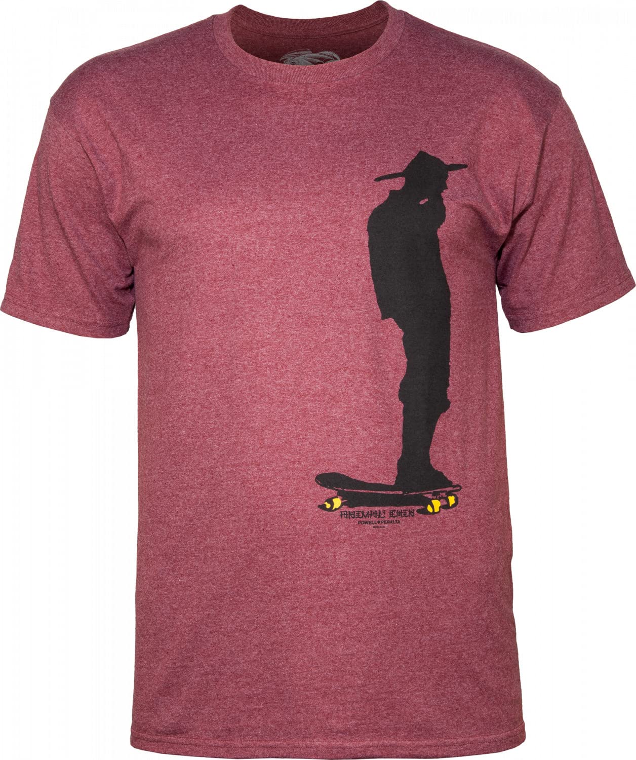 Powell Peralta Skateboards Bones Brigade Animal Chin T-Shirt Burgundy Heather (Medium)