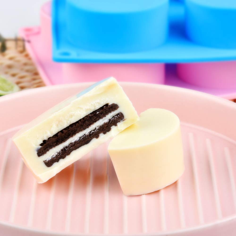 Silicone Cookie Molds Round Cylinder Chocolate Cover Mold (2, Multi)