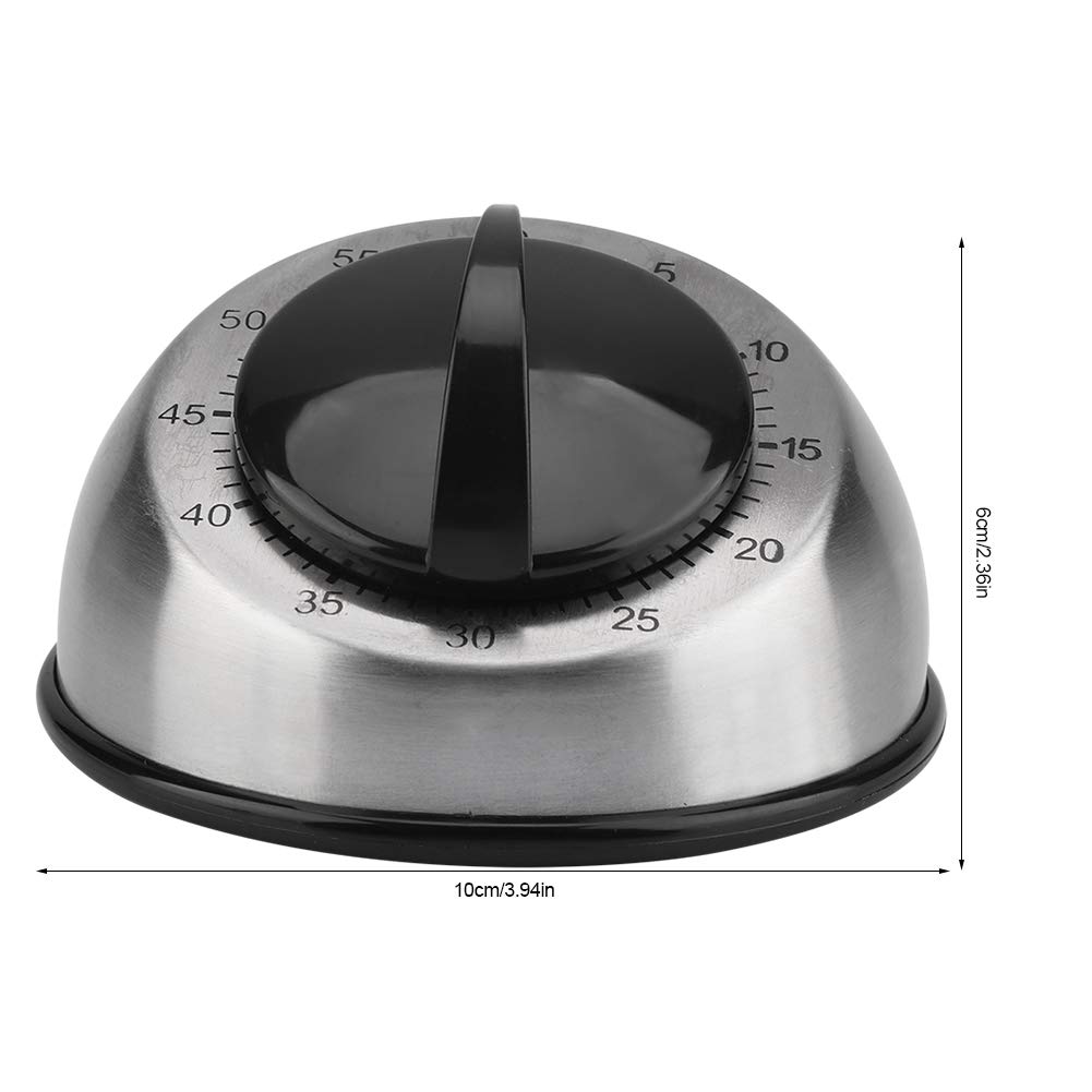 Wallfire 60 Minutes Stainless Steel Kitchen Timer Mechanical Wind- Up Timer Time Reminder Cooking Ring Clock Countdown Timer Quiet Counting Loud Alarm Sound For Adults Kitchen Cooking