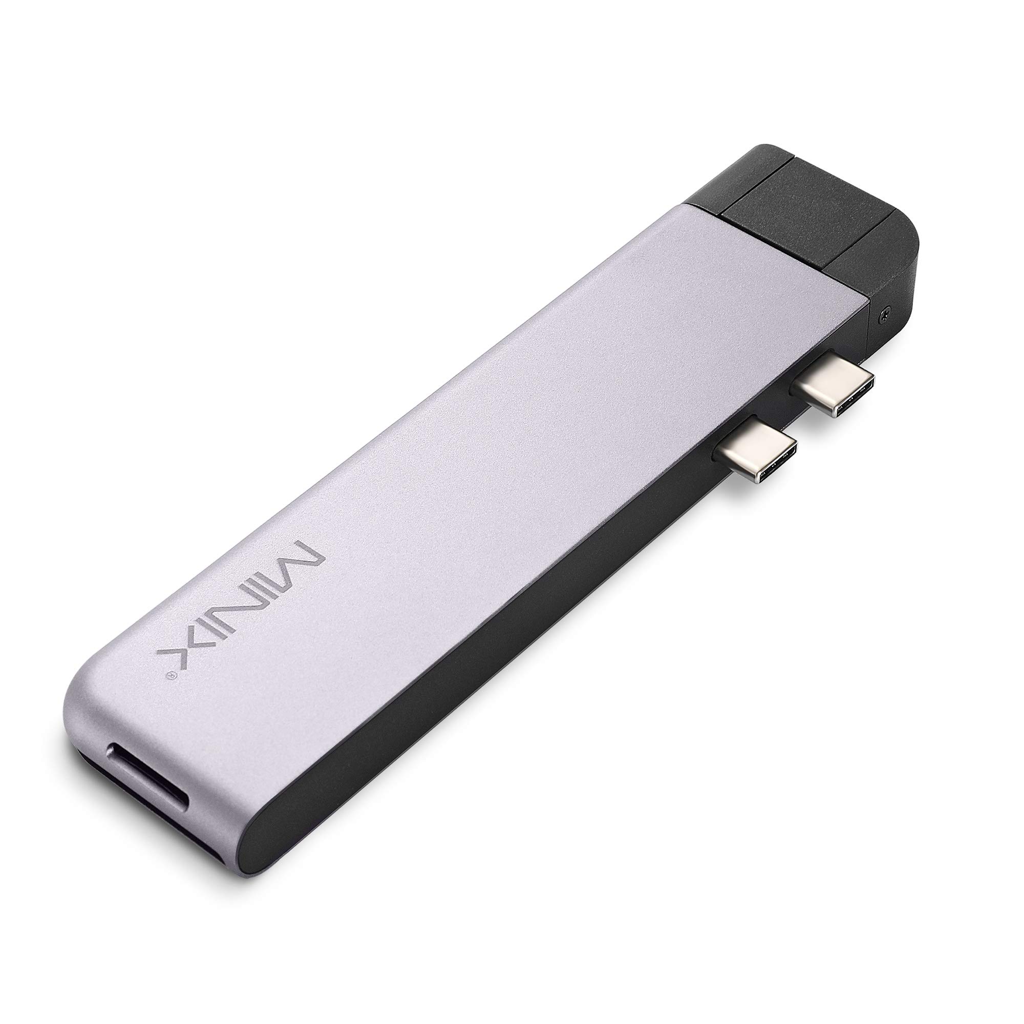 MINIX Aluminum USB-C multiport Hub-Gigabit Ethernet, 4K UHD,USB 3.0x3,SD/Micro SD Reader, USB-C-PD, Compatible with Apple MacBook Air and MacBook Pro. (Space Gray) Sold Directly