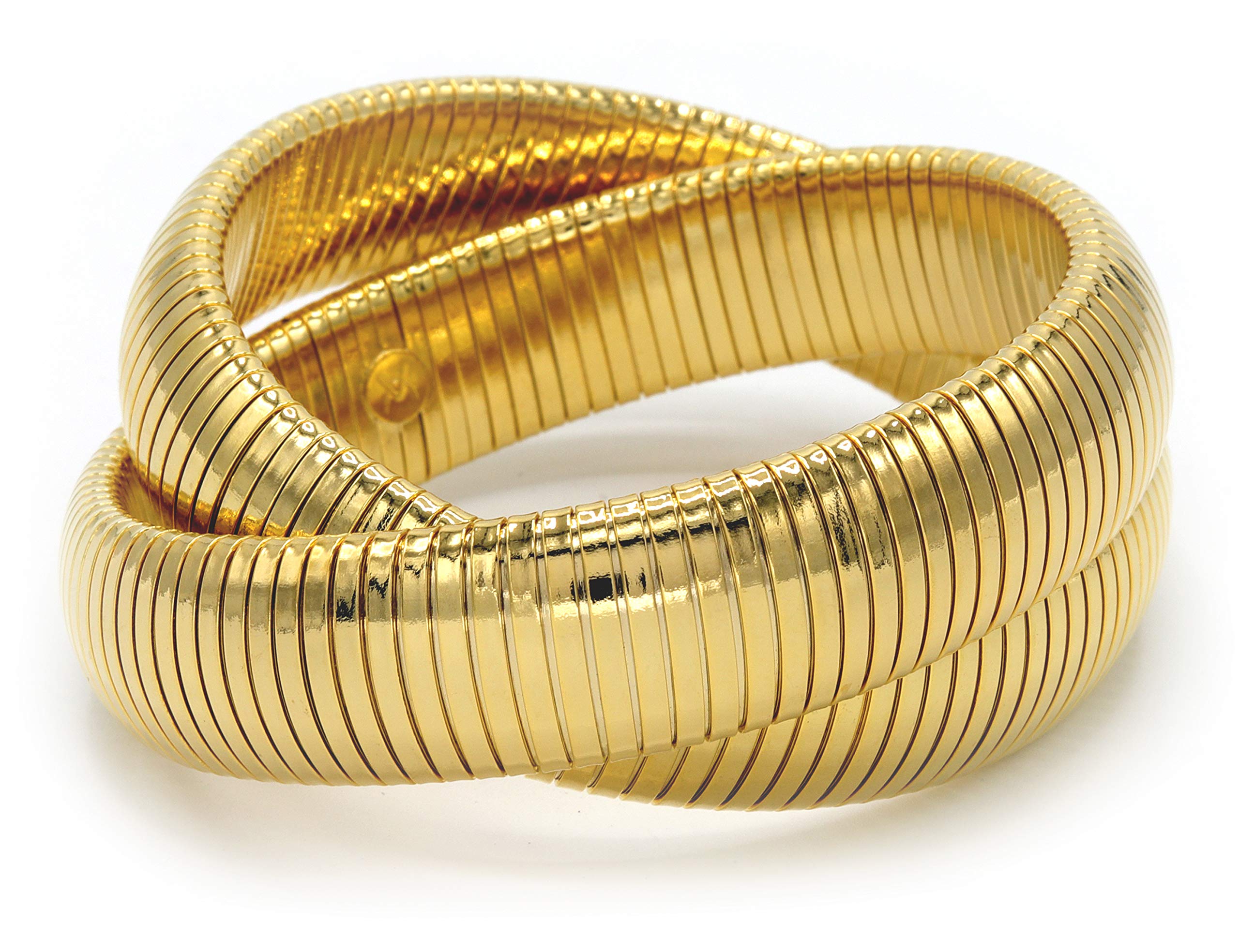 Marshal Metal Fashion Bracelet Omega Chain Polished Stretch Double Cobra Bracelet