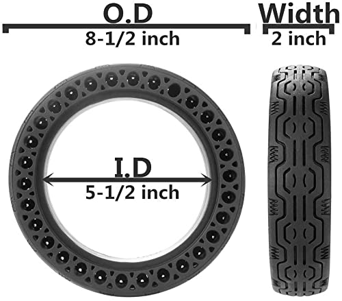 Moontie Solid Tires Front/Rear Wheel, Mi Scooter Tires Explosion-Proof Replacement Tyre for Mijia M365 Electric Scooter Gotrax Gxl V2 Scooter 8.5 Inches (Green)