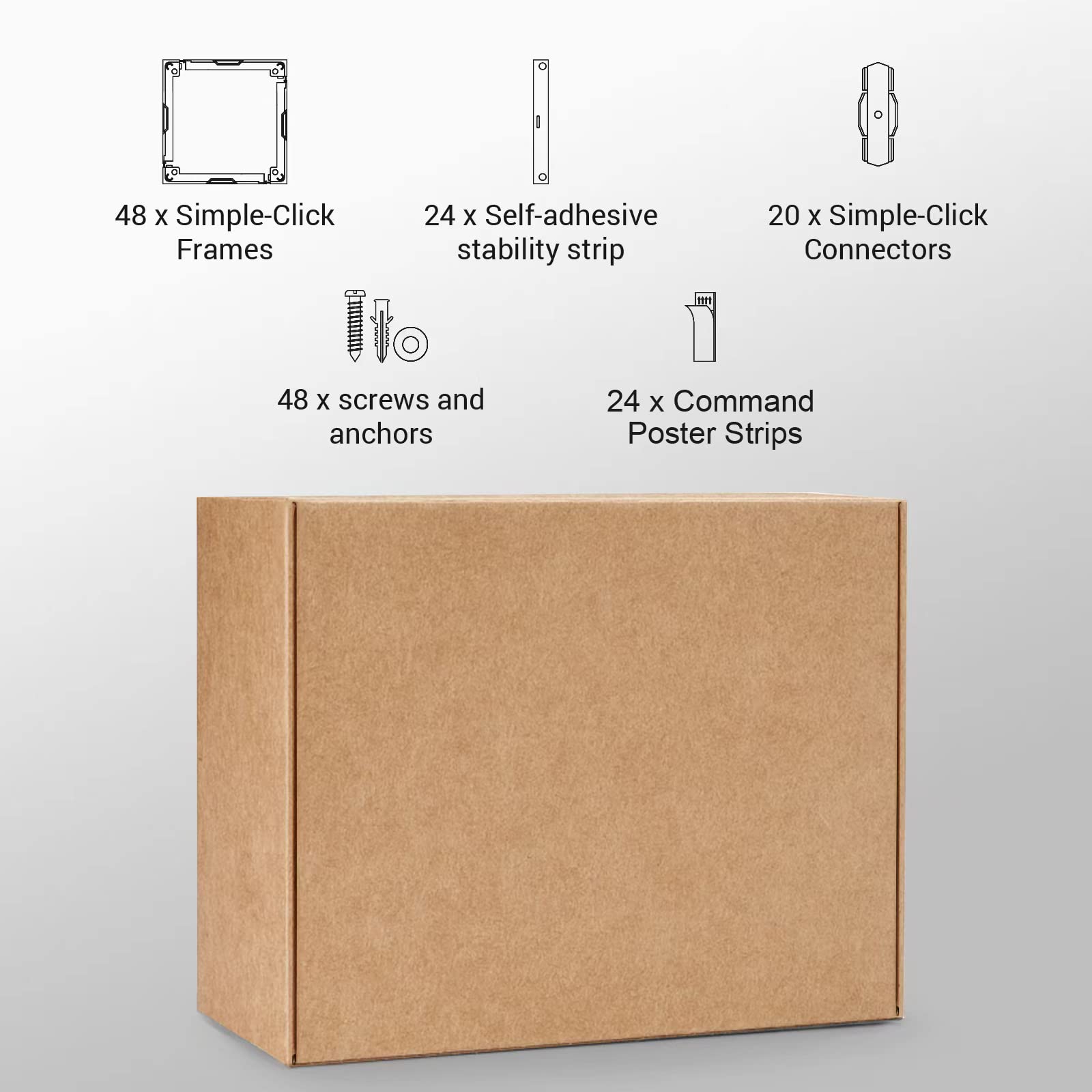 Soundproof Foam Frame 12 Pack, Quick Installation and Removal of Acoustic Panels, Proprietary Frame, Modular Design, 12 * 12 Inch Acoustic Foam Panel Installation Solution