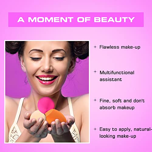Veehaa 2PCS Makeup Sponge Set, Latex Free Makeup Blender for foundation, Makeup Sponges egg shaped, Makeup Sponges for all areas