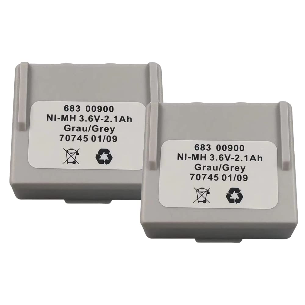 WELLVEUS 68300900 Rechargeable Battery 3.6V-2.1Ah Ni-MH Grau/Grey Battery for HETRONIC Remote Control(Pack of 2)