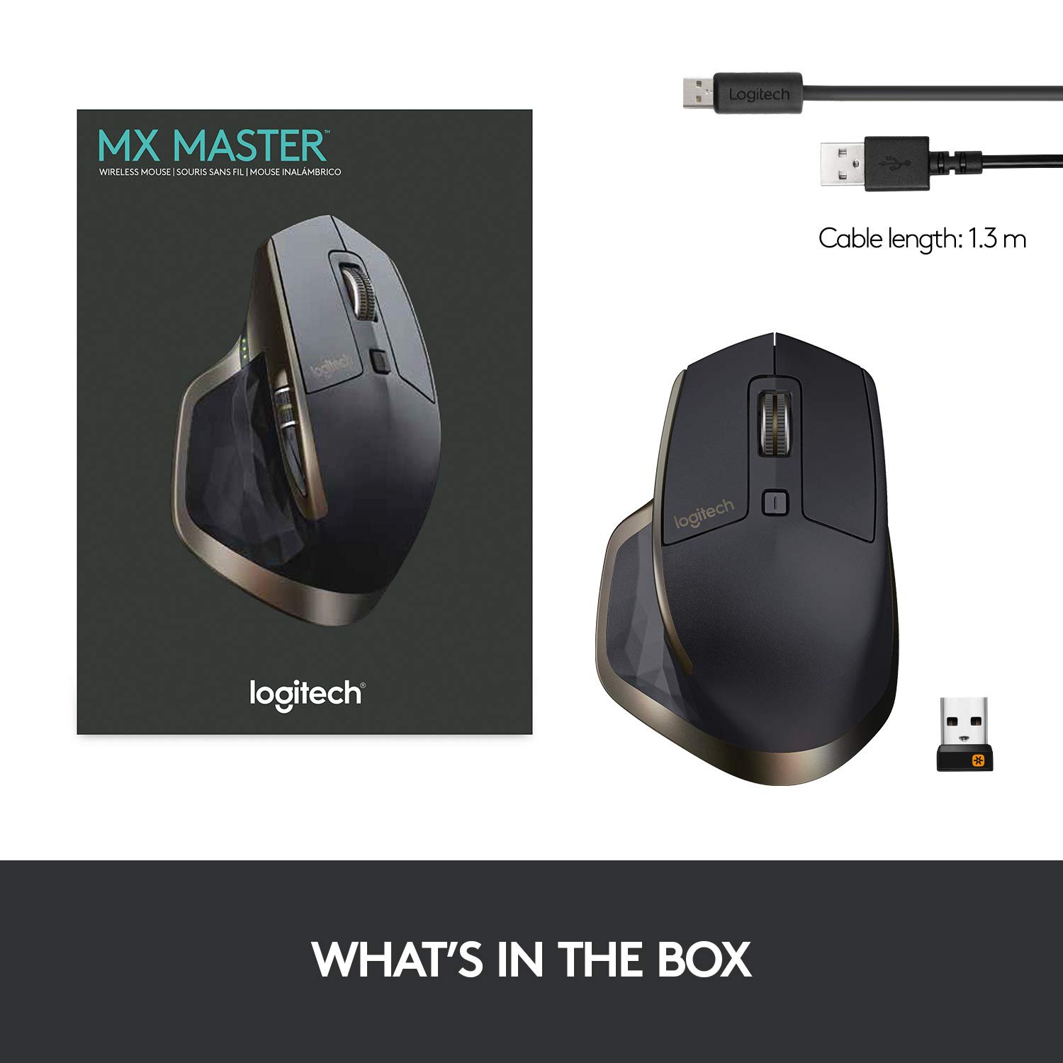 Logitech MX Master Wireless Mouse β High-precision Sensor, Speed-Adaptive Scroll Wheel, Easy-Switch up to 3 Devices - Meteorite Black