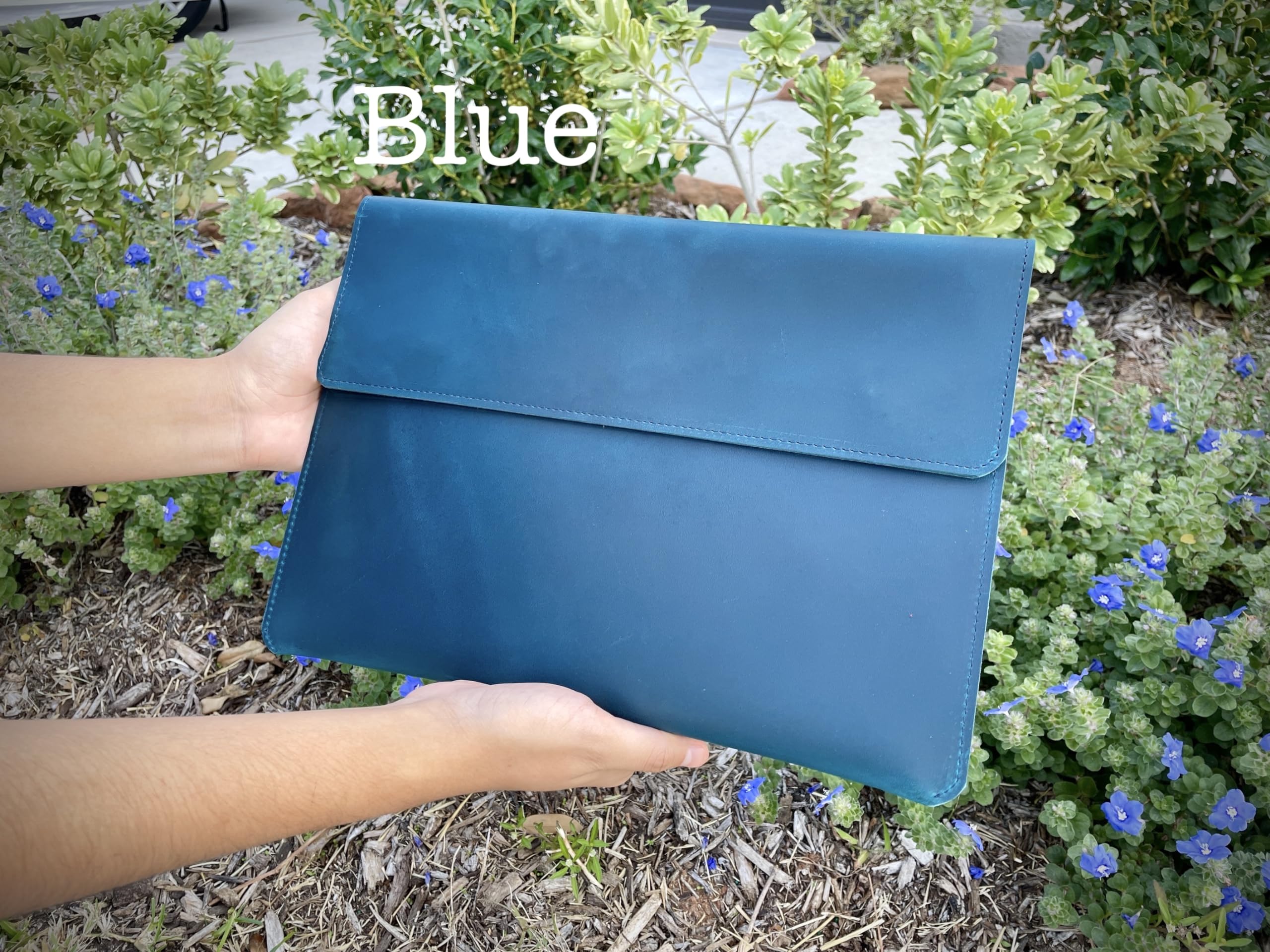 LUCASGIFT Compatible with MacBook Pro/Air 13" 15" 16" LEATHER LAPTOP SLEEVE, Leather Laptop Case, Personalized Laptop Sleeve, Leather Computer Case, Envelope Sleeve, Monogrammed gifts her him