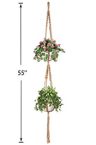 TIMEYARD Macrame Plant Hangers Set of 3 - Handmade Indoor Outdoor Hanging Planter Plant Holder - Modern Boho Home Decor