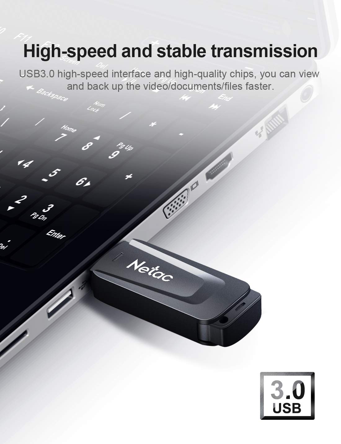 Netac Thumb Drive 32GB Flash Drive 3.0 USB Sticks 32GB Jump Drive, Read Speeds up to 90MB/s