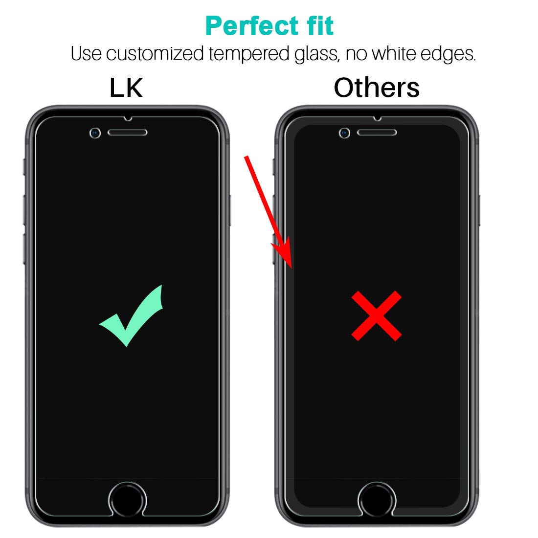 LK 4 Pack Screen Protector Compatible With iPhone SE 3 5G (2022) / iPhone SE 2020 / iPhone SE2, 9H HD Clear Tempered Glass screen protector for iPhone 8/7, Case Friendly, Anti-Scrach, 9H Hardness