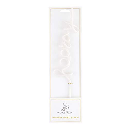 Santa Barbara Design Studio Reusable Straws BPA Free Plastic Shaped Word Straw, 1-Count (11 Inches Tall), Hooray