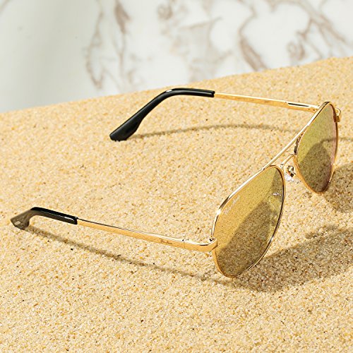 Pro Acme Small Polarized Aviator Night Vision Sunglasses for Kids and Youth Age 5-18, with Two Sizes 50mm 52mm