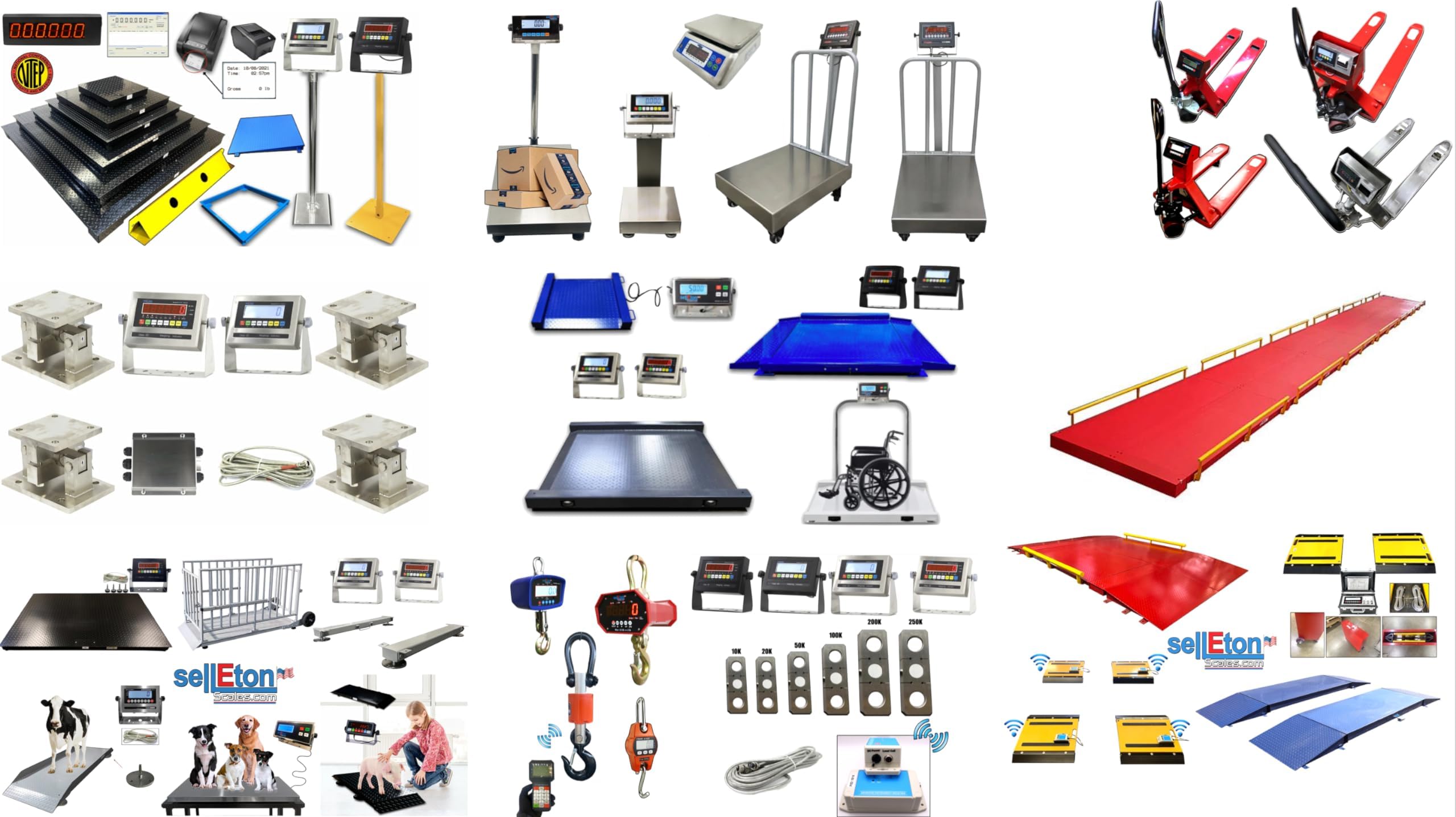 SellEton SL-5000-E-Narrow Pallet Jack Scale for European Pallet or Smaller pallets | 5000 lb x 1 lb