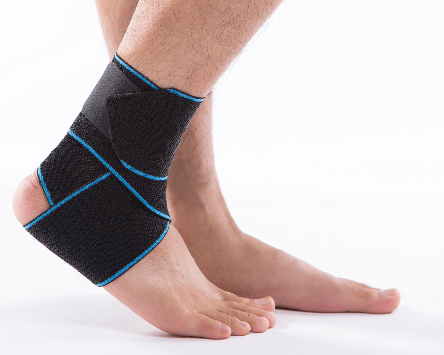 LOKEP Ankle Brace Breathable Ankle Support Adjustable Ankle Stabilizer with Compression Wrap Support, Suitable for Men & Women, Sports -One Size Fits All(Blue)