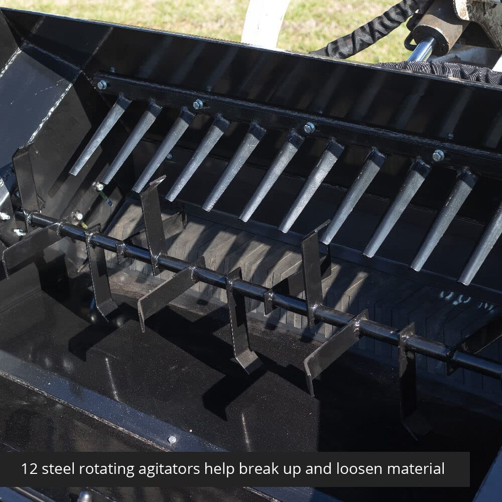 Titan Attachments 72-in Side Discharge Bucket for Sand Mulch Sawdust Spreader