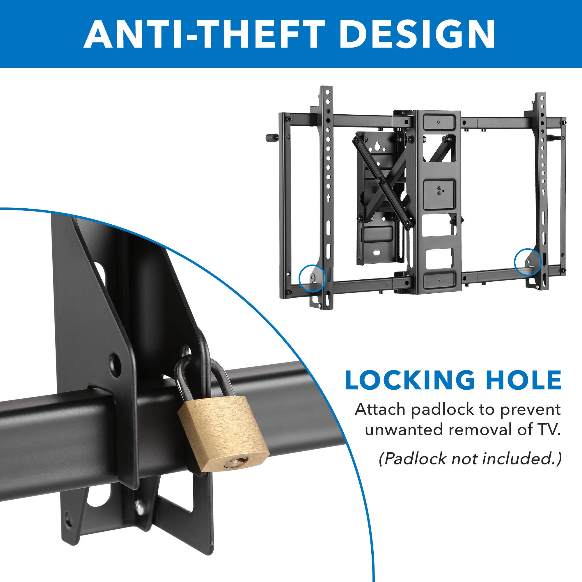 Mount-It! Pop Out Video Wall Mount, Digital Signage TV Menu Board Mount, Up to VESA 600x400, Commercial Grade 110 Lbs Capacity