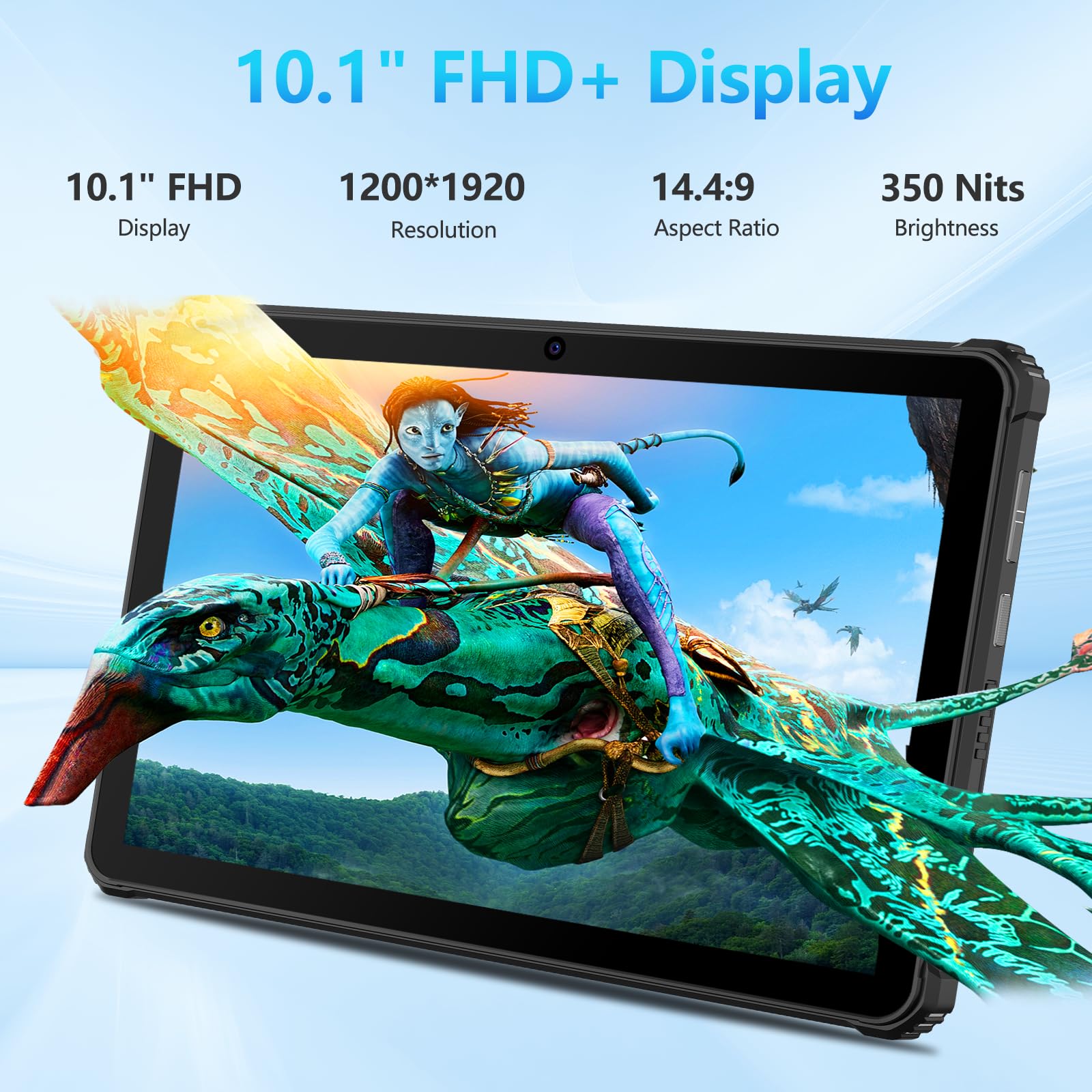 OUKITEL Rugged Tablet Android 13, RT6 20000mAh Large Battery 14+256GB/1TB 10.1” FHD Display 16+16MP Camera IP68/IP69K Waterproof Tablet with Detachable Stand 33W Fast Charge/4G Dual SIM/WiFi/OTG/GPS