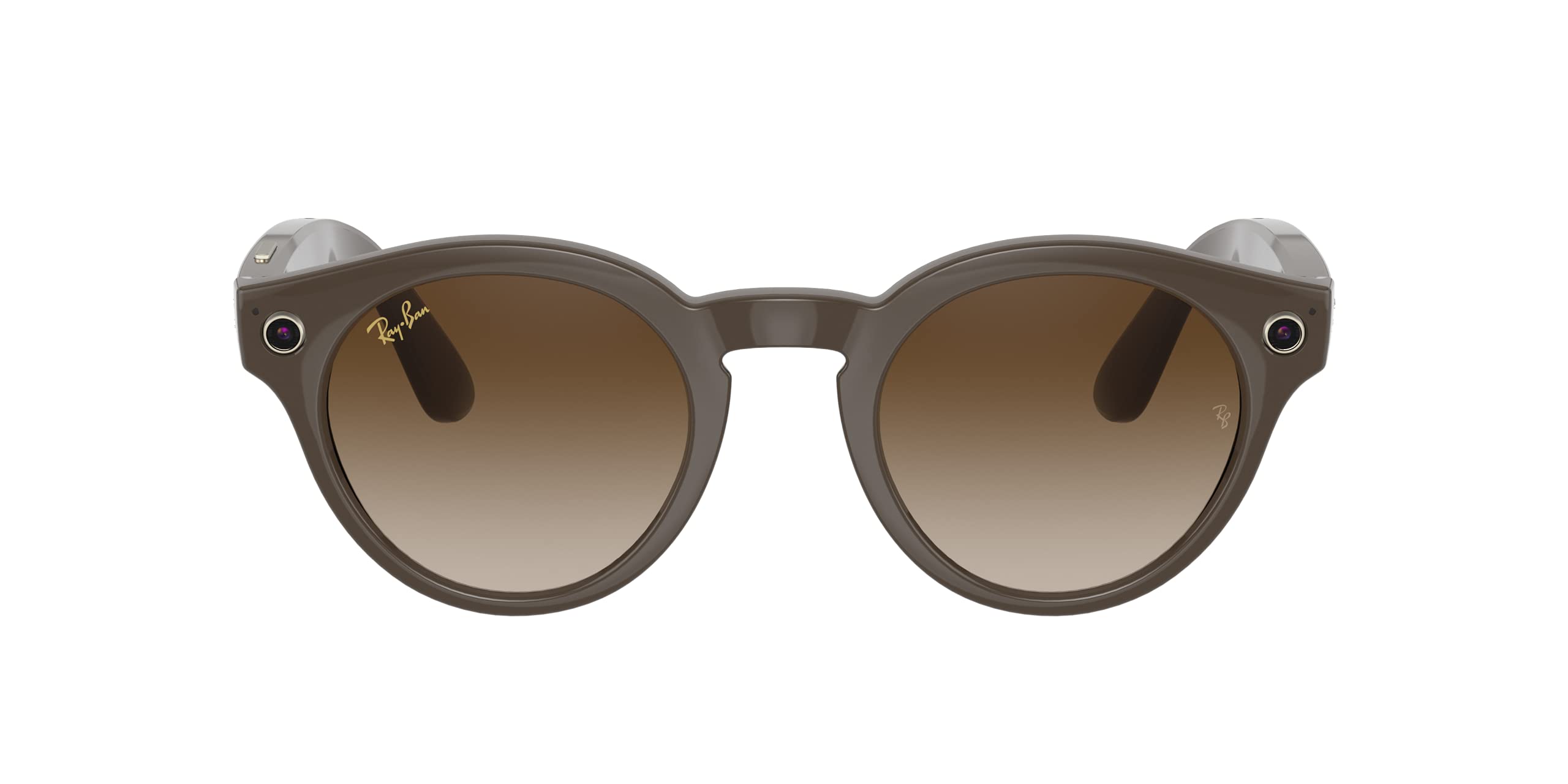 Ray-Ban Stories | Round Smart Glasses, Shiny Brown/Brown Gradient, 48 mm