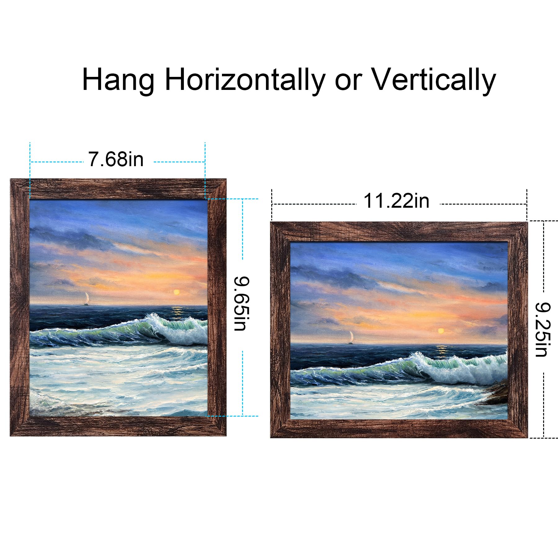 LUCKYLIFE 8x10 Picture Frame Brown for Wall Mounting or Tabletop Display, 2 Pack