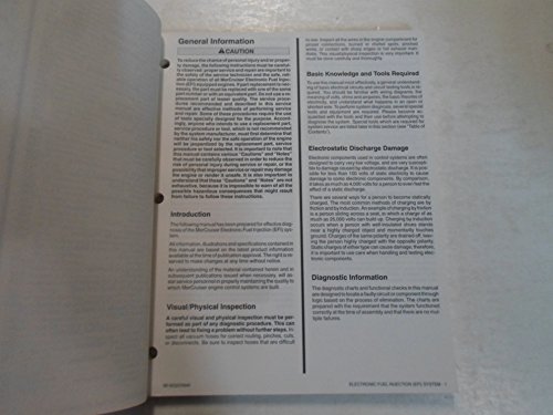 MerCruiser Throttle Body EFI MIE 5.7L 350 CID Service Manual Supplement WATER DAMAGED